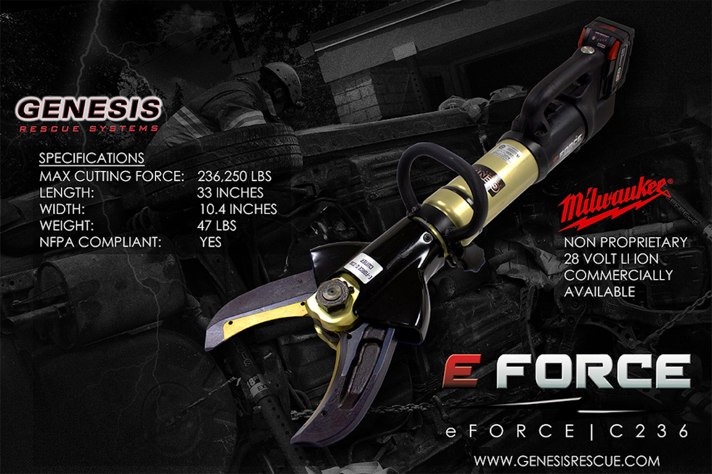 E Force C236 Cutter From: Firefighter Extrication Gear - Genesis Rescue ...