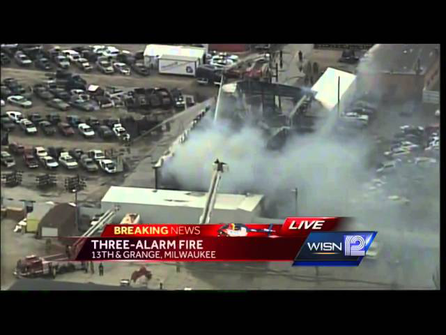 Fire Collapses Roof at Milwaukee Salvage Yard | Firehouse