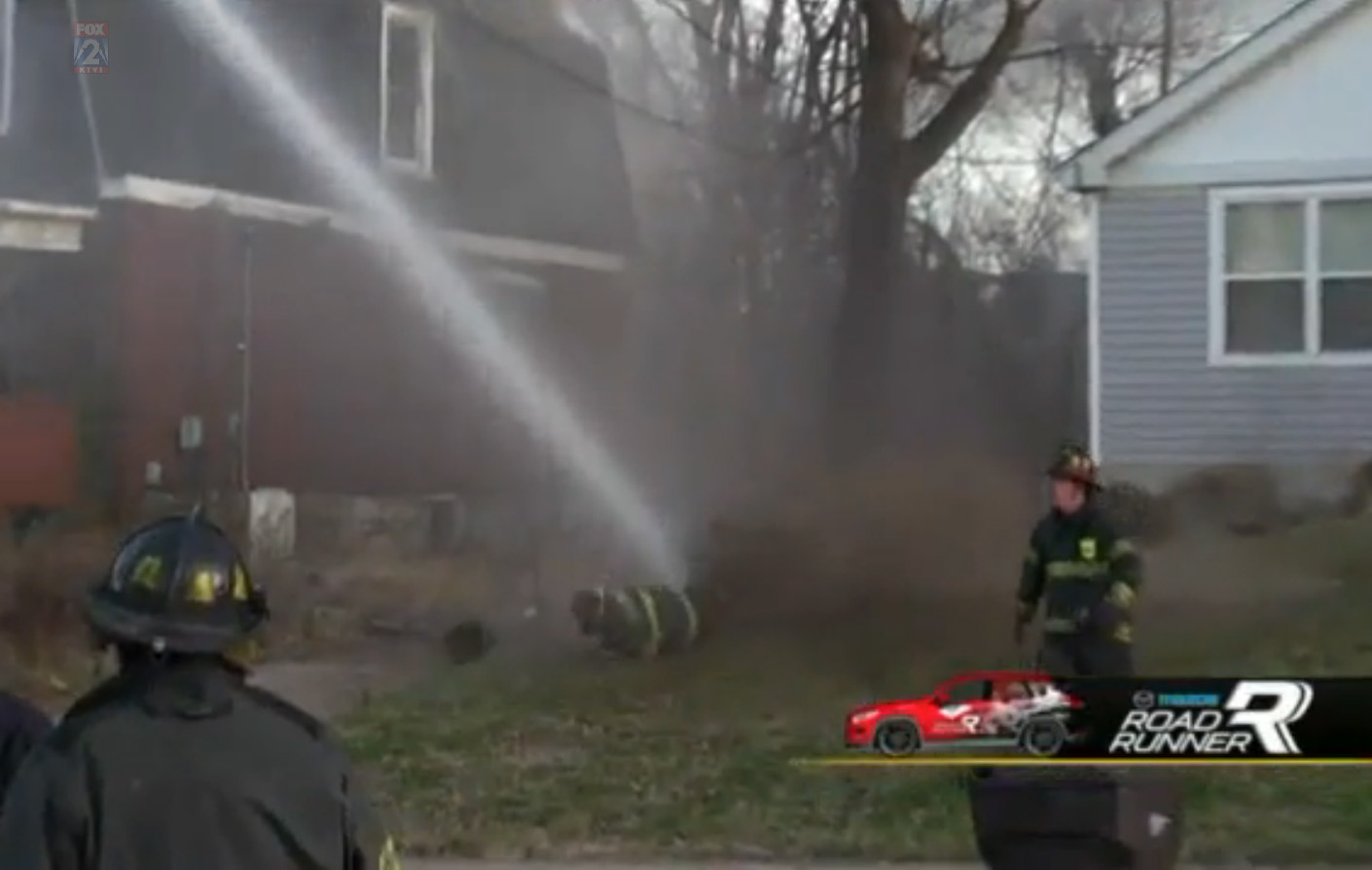 Missouri Firefighters Hit With Master Stream Blast From Aerial | Firehouse