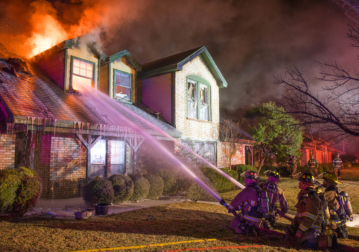 Fire Scene Photos - Defensive Attack Used on Benbrook Duplex Blaze ...