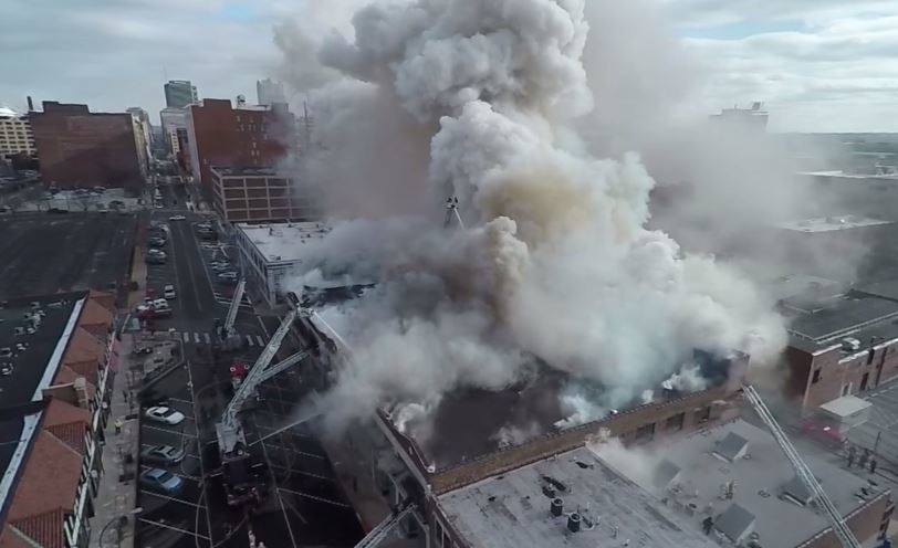 Firefighter News Video - Four-alarm St. Louis Building Blaze from Drone ...