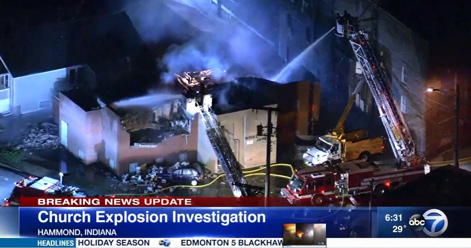 Explosion, Fire Destroys, Hammond, IN, Food Pantry, Church Annex ...