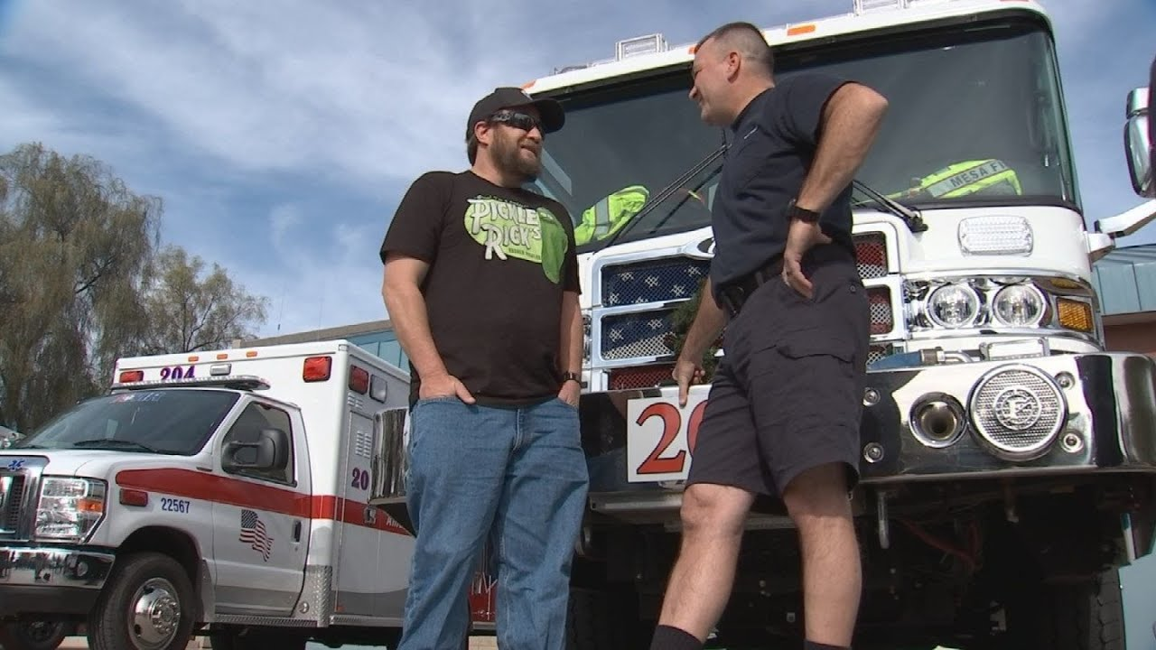 Mesa AZ Man Christmas With Firefighters Who Saved Him - Firefighter ...