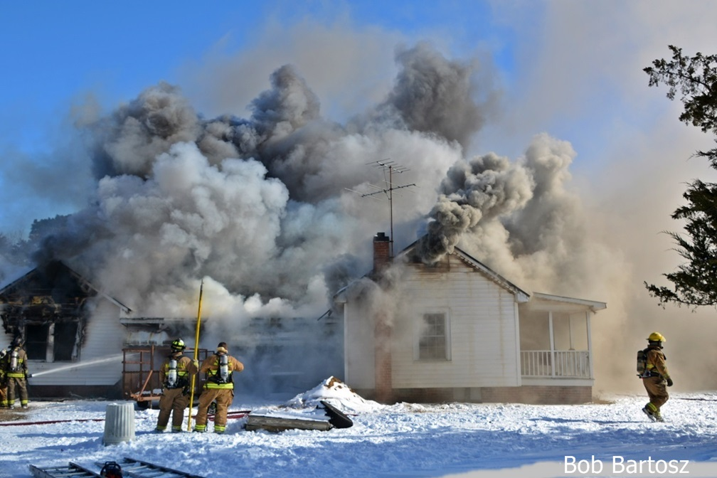 Photos: Snow-Covered Fireground Challenges NC Crews at House Fire ...