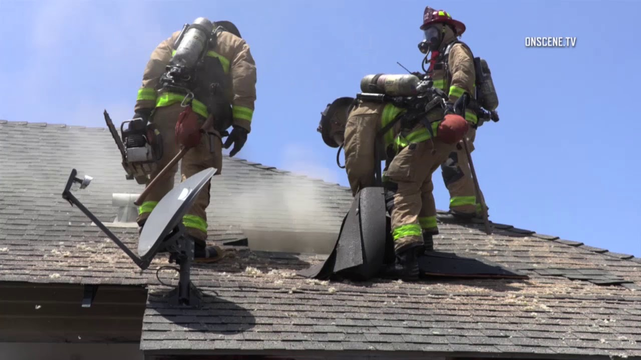 San Diego CA Firefighters Battle House Attic Fire Raw News | Firehouse