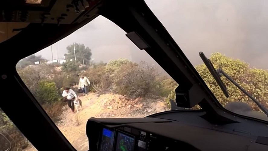 Video Firefighter Chopper Rescue People Trapped Woolsey Fire CA ...