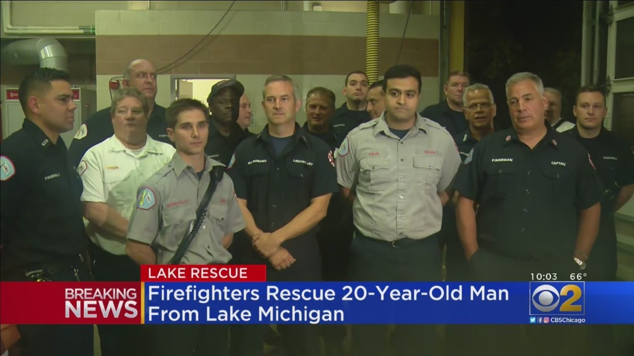 Chicago Firefighters Rescue Man from Lake Michigan in Heavy Storm ...