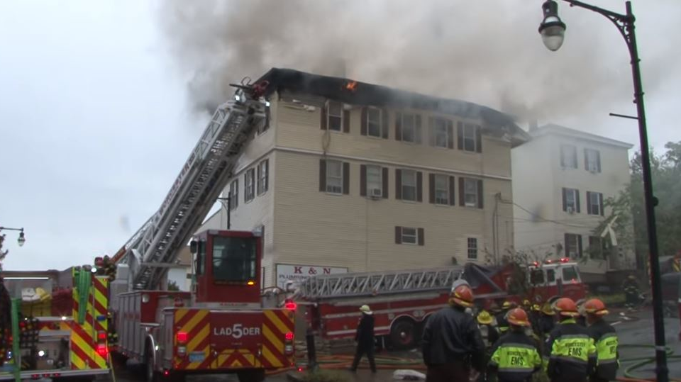 Worcester MA Firefighters Battle Triple Decker Blaze Raw News | Firehouse