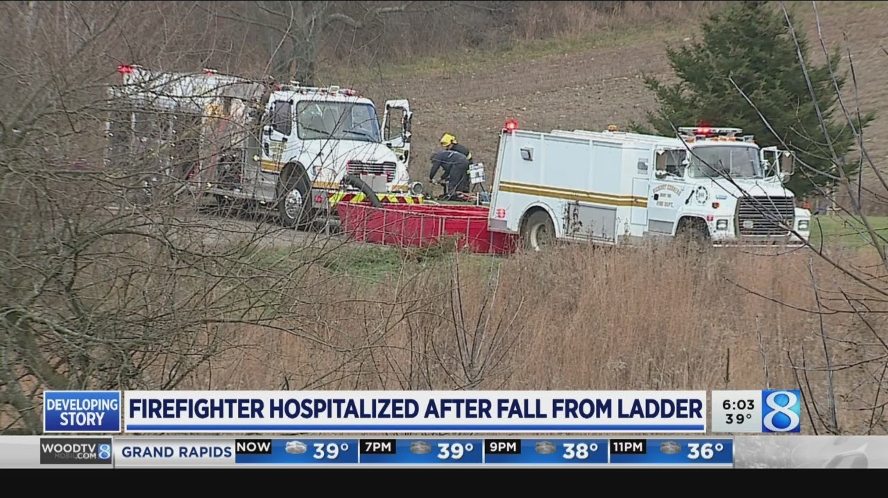 Prairieville MI Firefighter Hospitalized after Ladder Fall | Firehouse