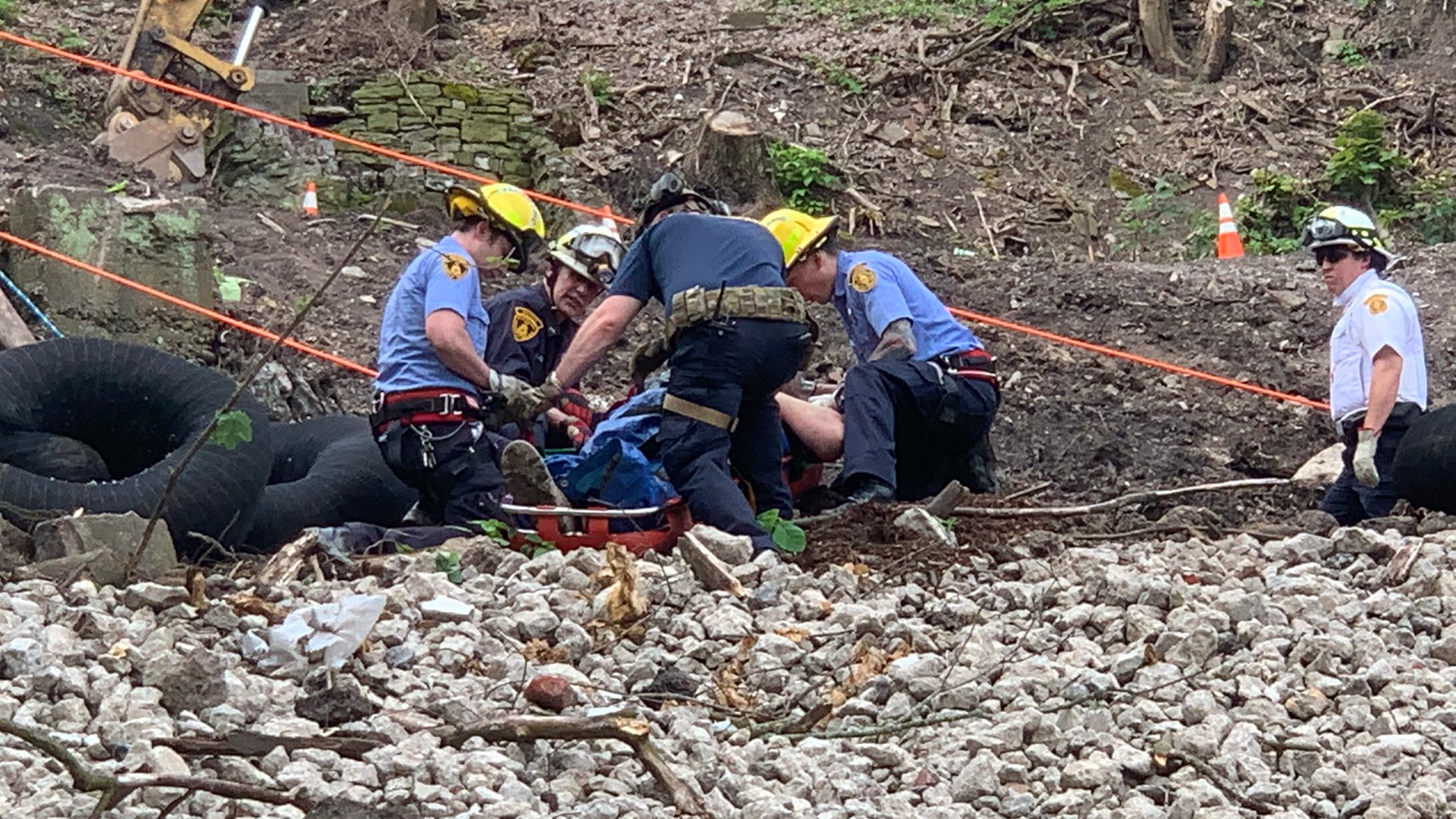 PA Firefighters Help Rescue Worker after 150-Foot Fall Down Hill ...