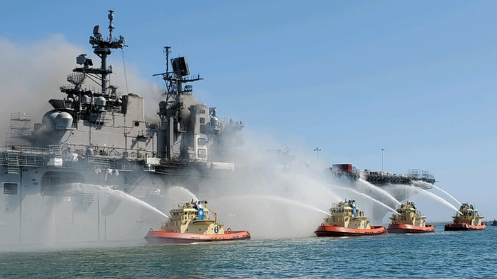 Admiral: Firefighters Faced Zero Visibility Battling Navy Ship Blaze ...