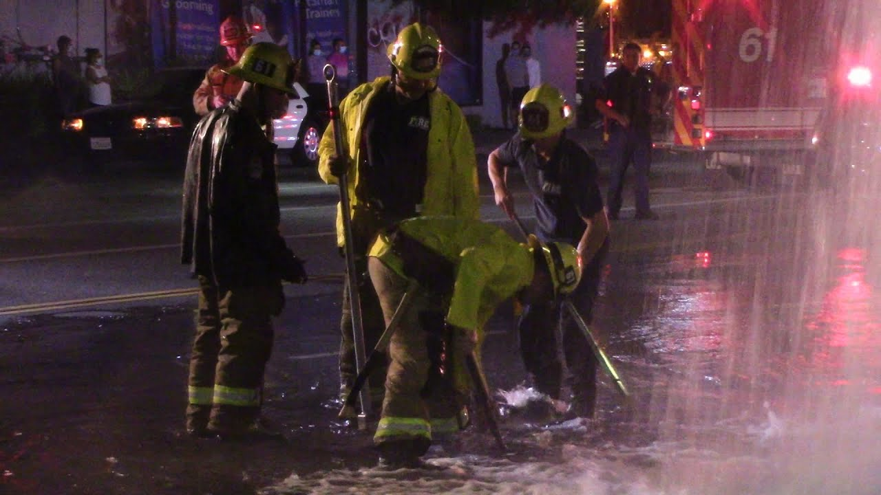 CA Firefighters Handle Hydrant Wrecked in Police Pursuit | Firehouse