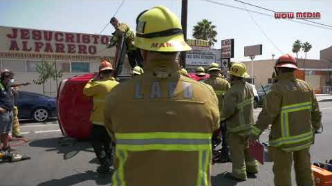 Watch LAFD Crews Extricate Driver from Overturned SUV | Firehouse
