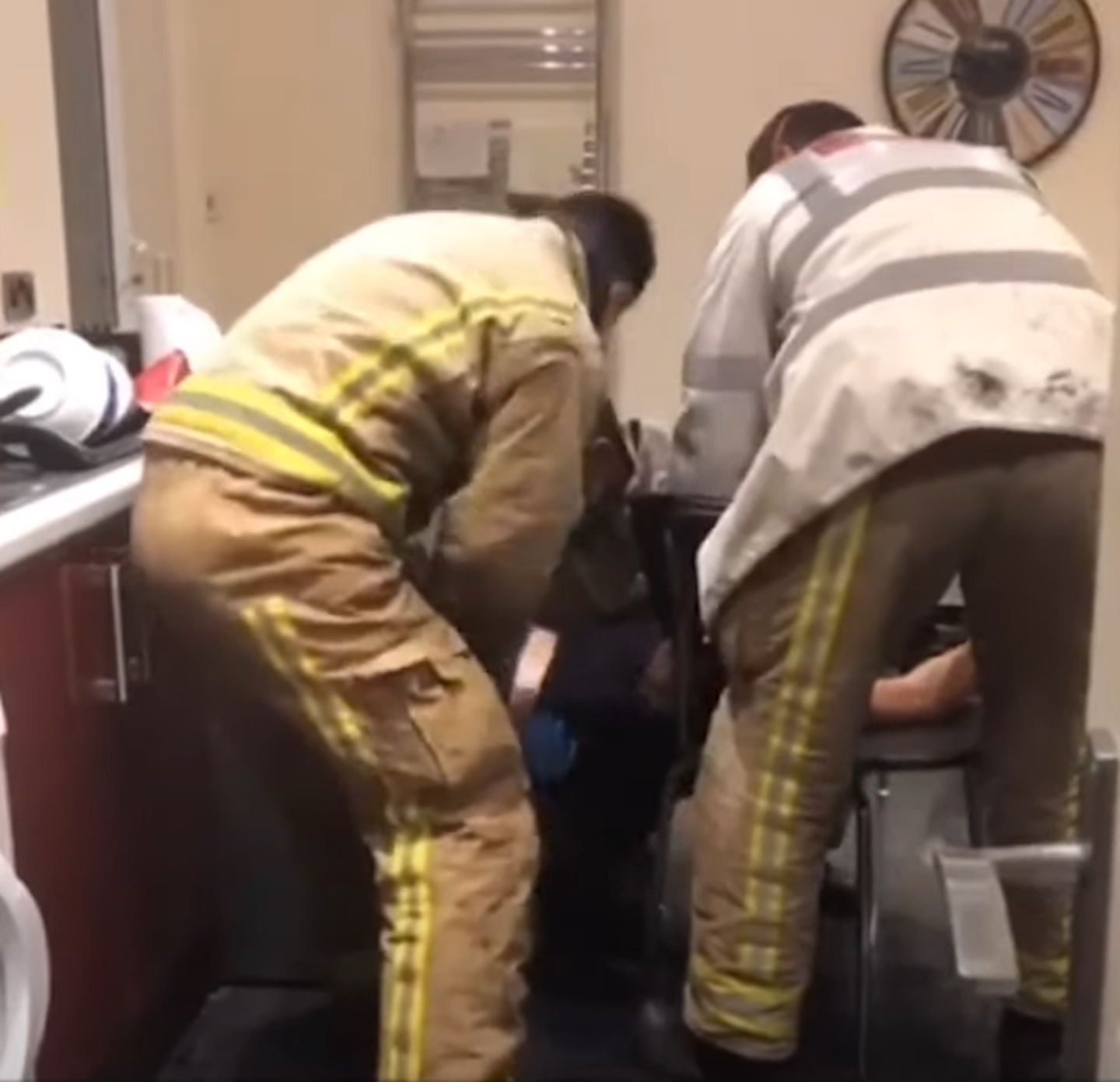 Video: British Firefighters Rescue College Student Stuck in Dryer ...