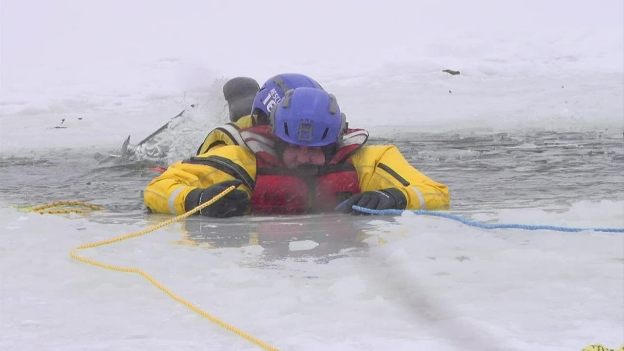 OH Firefighters Brave Frigid Cold for Ice Rescue Training | Firehouse