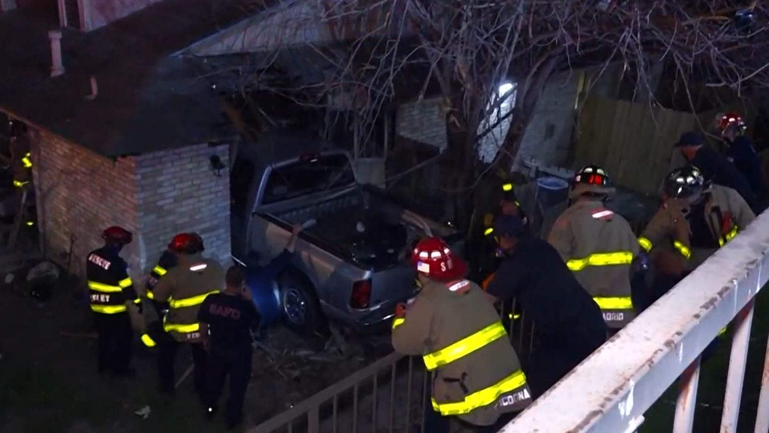 Woman Pinned after Airborne Truck Crashes into TX Home | Firehouse
