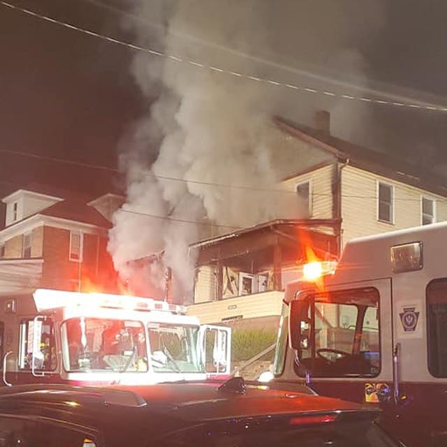 PA Firefighter Burned by Falling Debris at House Fire | Firehouse