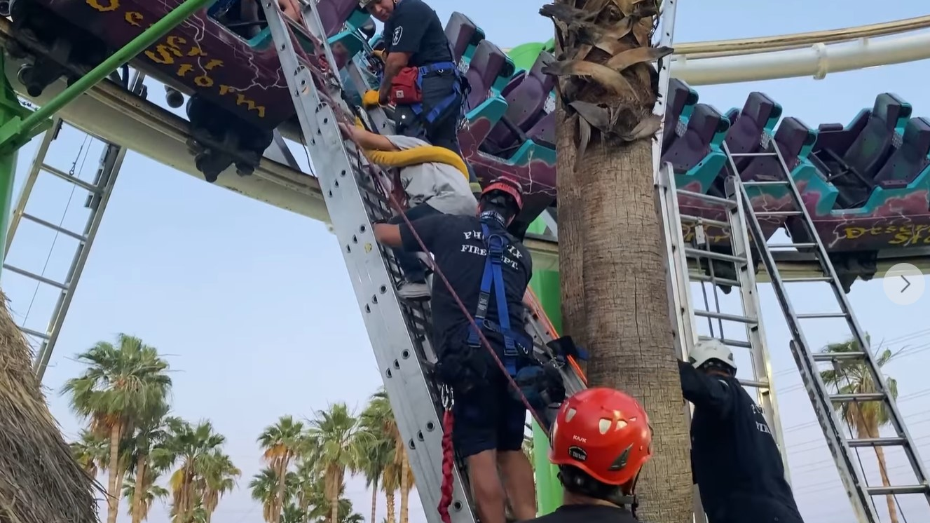 Watch AZ Firefighters Rescue 22 Trapped on Roller Coaster | Firehouse