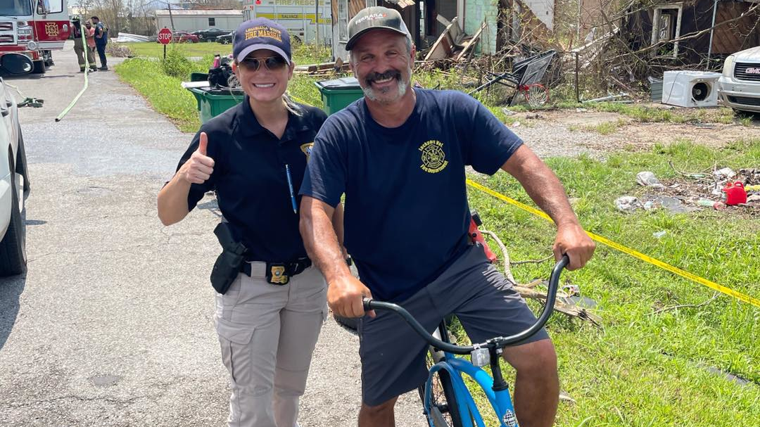 LA Fire Chief Riding Bike on Calls after Hurricane | Firehouse