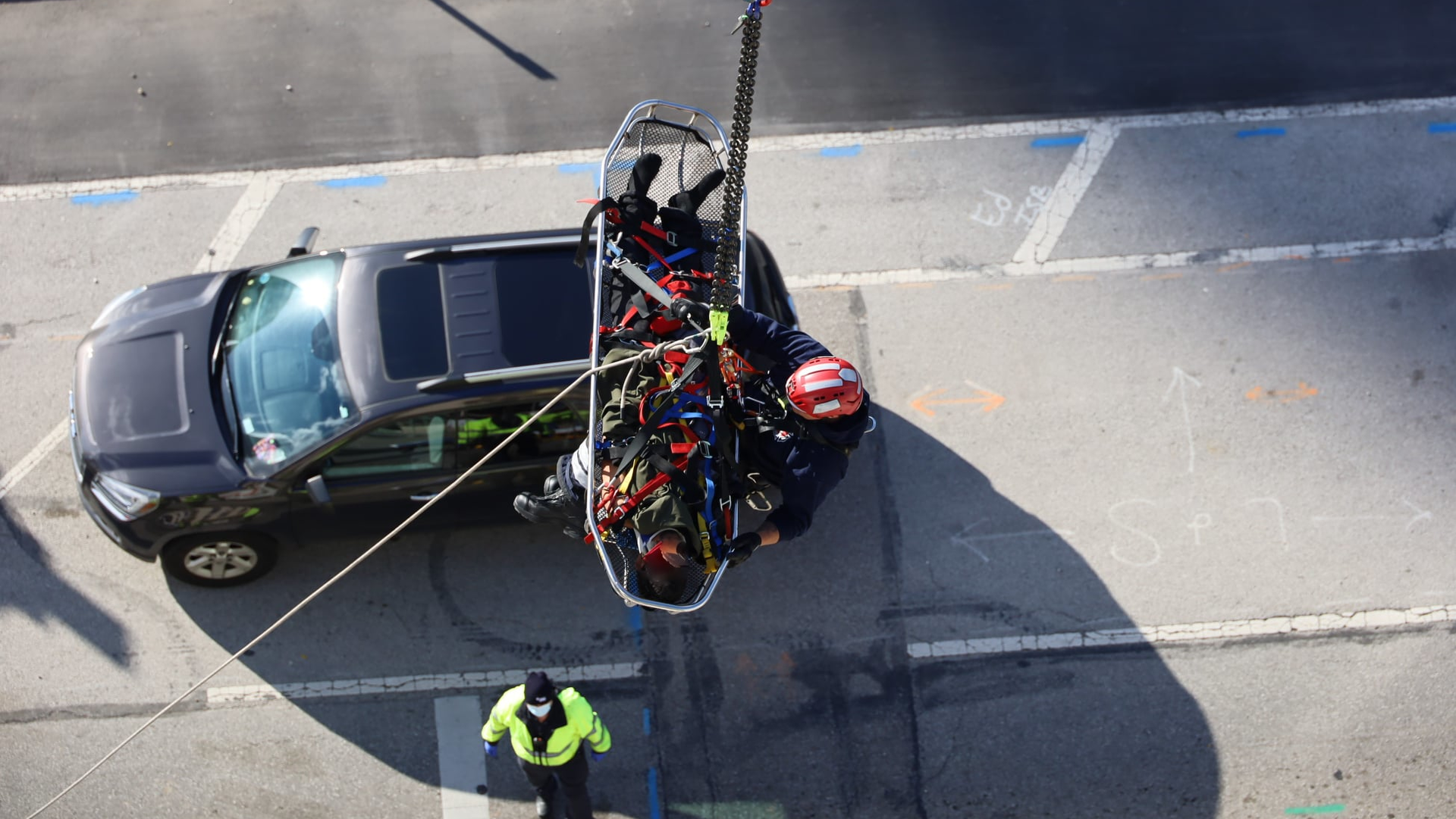 IN Crews Use Crane to Rescue Worker at High-Rise Site | Firehouse