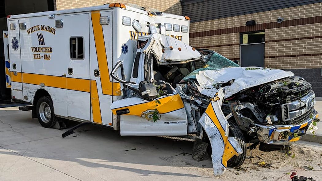 MD Fire/EMS Personnel Escape Serious Injury in Ambulance Crash | Firehouse