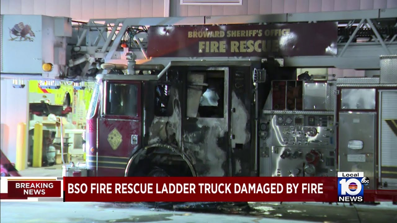 Broward County, FL Ladder Truck Catches Fire in Fleet Facility Near ...