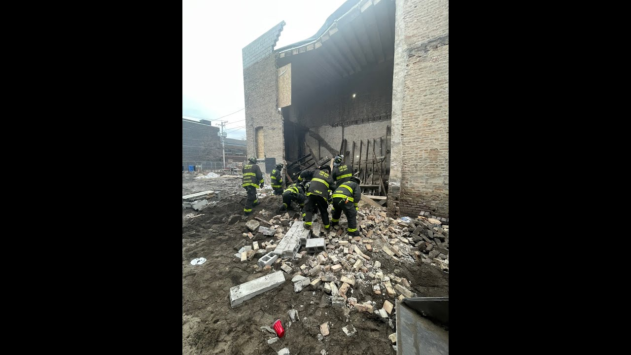 Chicago Crews Work to Free Man Buried when Building Collapses | Firehouse