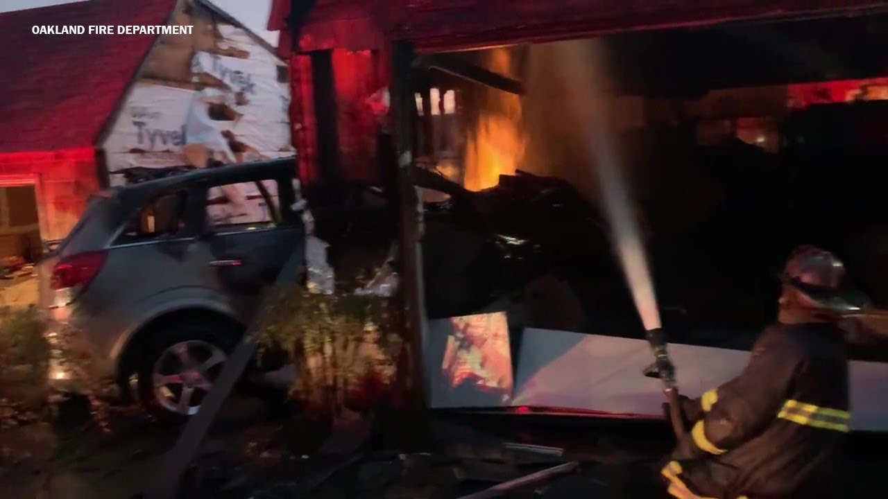 SUV Slams into Oakland CA House, Strikes Gas Line, Sparking Fire ...