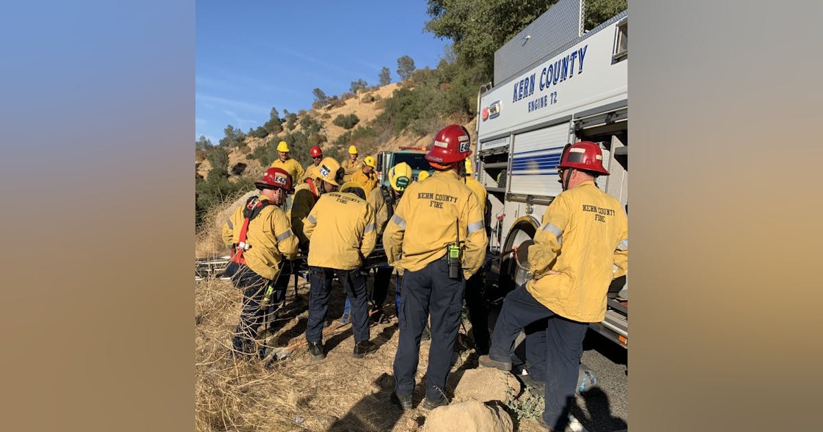 Kern County Ca Fire Department Rescues 3 After Pickup Overturns In