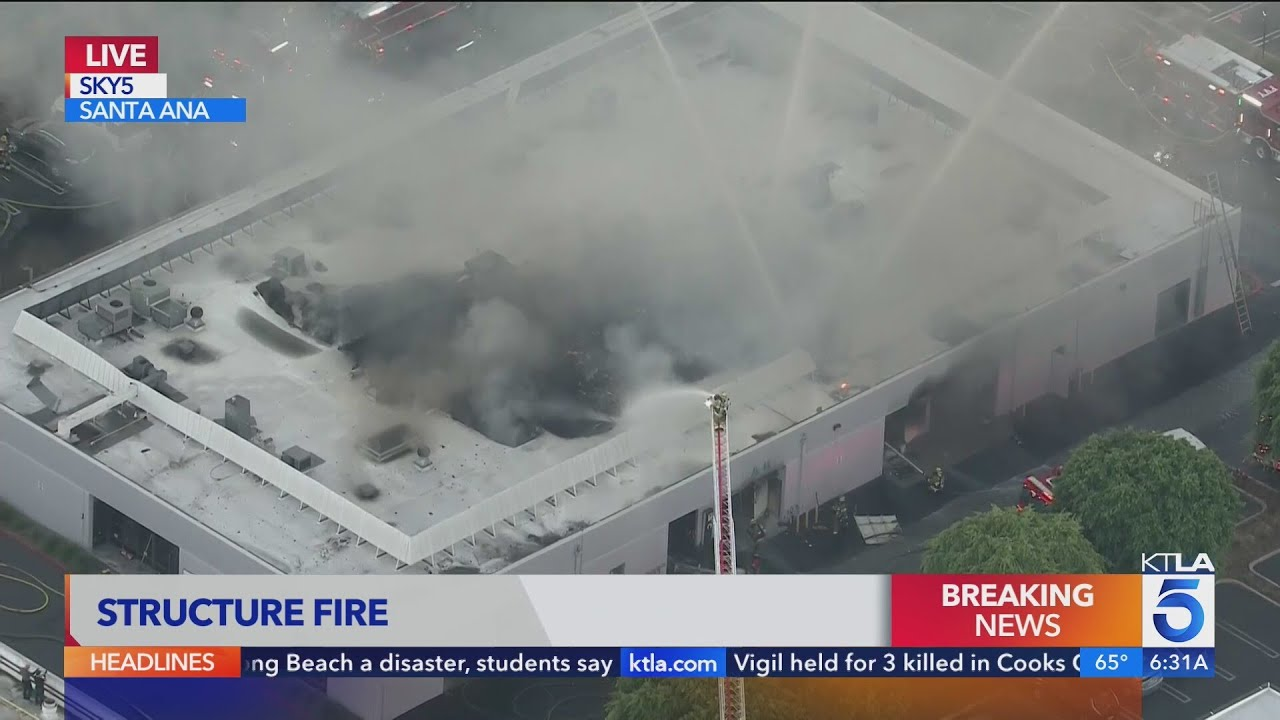Orange County CA Firefighters Battling Three-Alarm Building Blaze ...