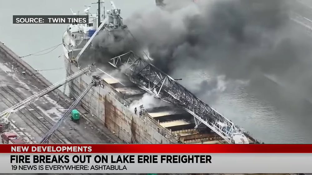 Ashtabula, OH, Firefighters Battle Ship Fire on Lake Erie | Firehouse