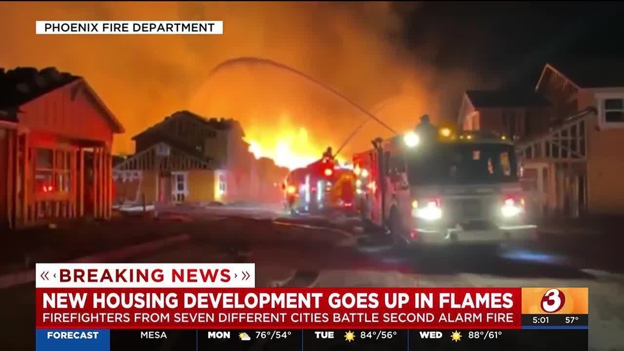 Fire Engulfs Multiple Homes at Phoenix Construction Site | Firehouse