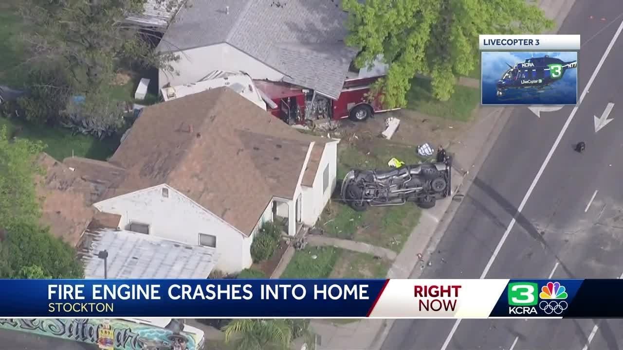 Responding Stockton, CA, Engine Slams into House | Firehouse