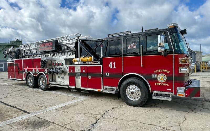 Chevron Fire Department Industrial Aerial Platform | Firehouse