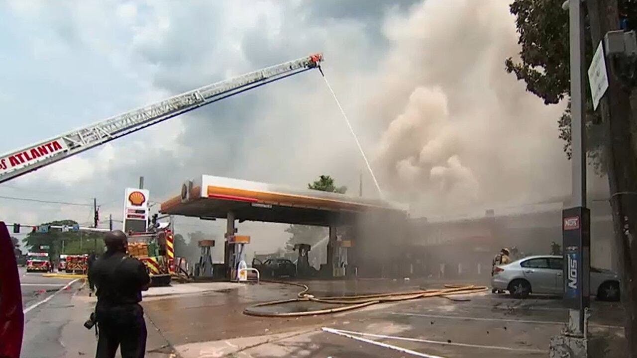 Motorcycle Fire Spreads to Gas Station Awning, Store | Firehouse