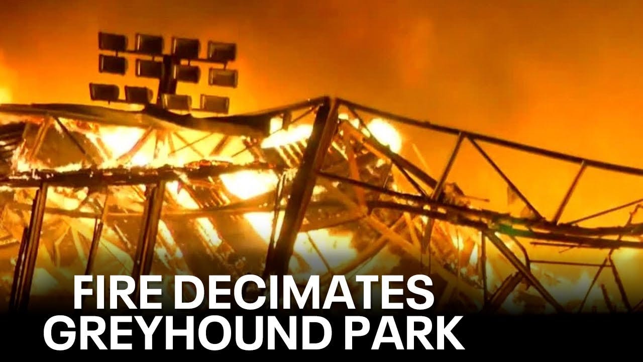 Massive Fire Decimates Structure at Vacant Greyhound Park in Tucson, AZ ...