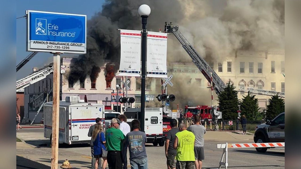 Fire in Downtown Lincoln, IL, Battled by Firefighters | Firehouse