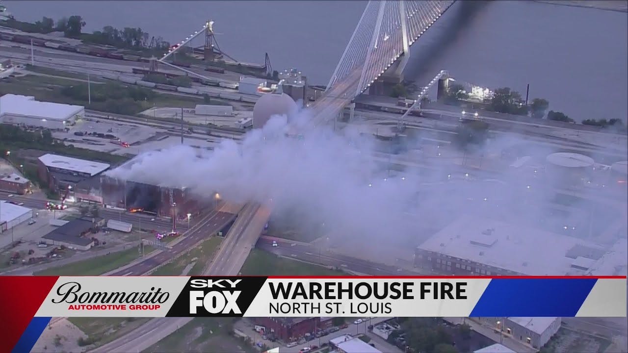 Stan Musial Bridge Closed as St. Louis Firefighters Battle Warehouse ...