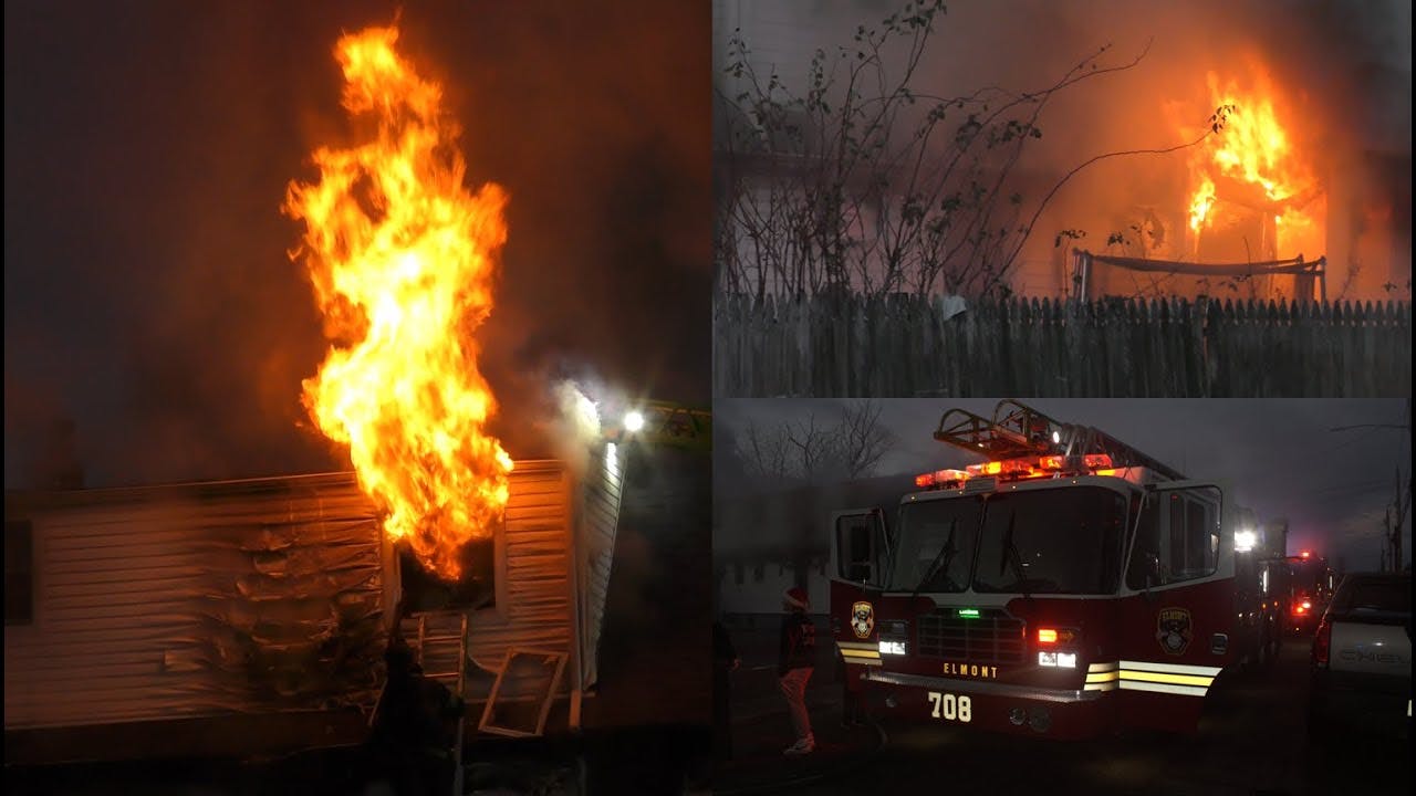Watch: Elmont, NY, Firefighters Arrive at House Fire | Firehouse