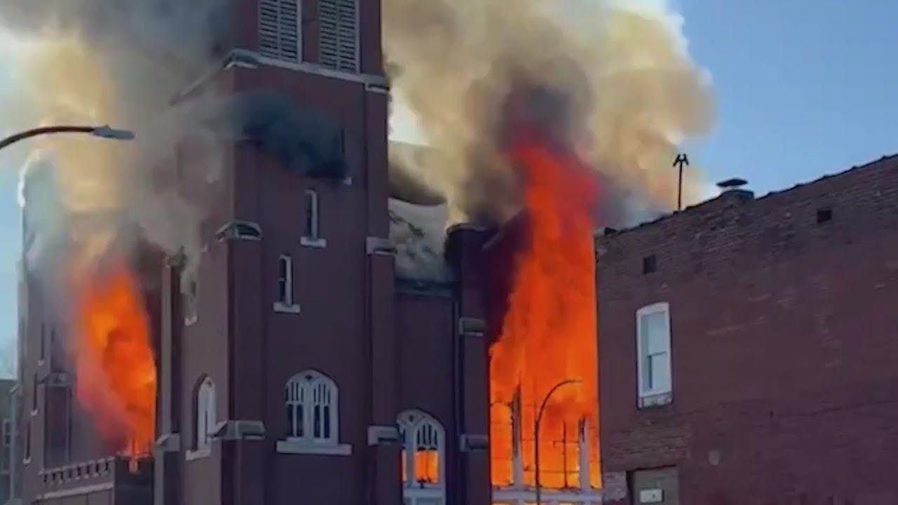 Vacant Historic St. Louis, MO, Church Destroyed in Three-Alarm Fire ...