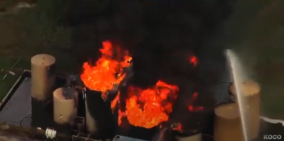 Watch: Oil Tanks Burning near Amber, OK | Firehouse