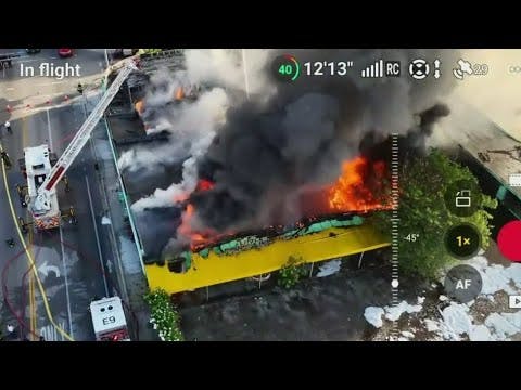 Massive Warehouse Blaze Battled by Miami Firefighters | Firehouse